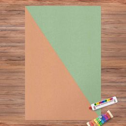 Bilderwelten Kork-Teppich Unifarben gr&uuml;n Korkmatte - Einfaches Mintfarbenes Dreieck - Geometrisch Wohnzimmer Schlafzimmer