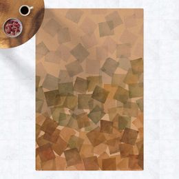 Bilderwelten Kork-Teppich Abstrakt beige Korkmatte - Fallende W&uuml;rfel - Geometrisch Wohnzimmer Schlafzimmer