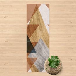 Kork-Teppich - Goldener Gipfel - modern bunt Korkmatte Geometrisch Wohnzimmer Schlafzimmer