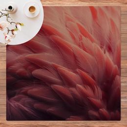 Kork-Teppich - Flamingofedern Close-up - Tropisch pink Tiere Korkmatte Feder Wohnzimmer Schlafzimmer