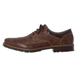 Rieker Herren Schn&uuml;rschuh, Gr. 41, braun, Lederimitat, Schuhe, mit gepolsterter Innensohle, Freizeitschuh, Halbschuh, Schn&uuml;rschuh