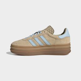 Damen Plateausneaker "GAZELLE BOLD", adidas originals, Gr. 40stone khaki, crystal sky, gold metallic, Leder, Synthetik, Schuhe