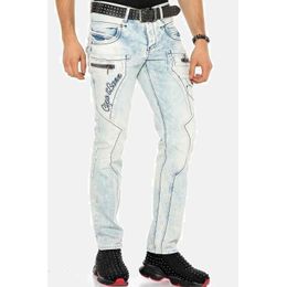 Cipo & Baxx CIPO & BAXX Herren Regular-fit-Jeans "Jeans", blau, Gr. 40, unifarben, 100% Baumwolle, Jeans, in Regular-Fit, CD-272