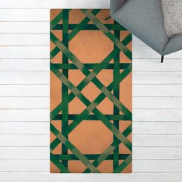 Bilderwelten Kork-Teppich Illustration t&uuml;rkis Aquarell - Lichtspielband T&uuml;rkis - Geometrisch Wohnzimmer Schlafzimmer