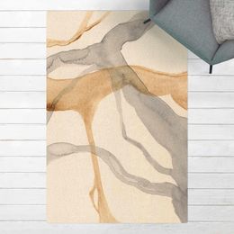 Bilderwelten Kork-Teppich modern beige originell Aquarell - Flie&szlig;endes Rinnsal - Deko Wohnzimmer Schlafzimmer