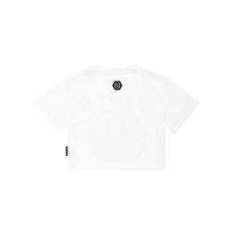 Philipp Plein Damen T-Shirt "Smile", wei&szlig;, Gr. 14, Obermaterial: 100% Baumwolle, Shirts
