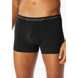 Schiesser Herren Boxershorts "Cotton Flex", Gr. 9, schwarz, Single Jersey, Obermaterial: 85% Baumwolle, 10% Polyamid, 5% Elasthan, Unterhosen,
