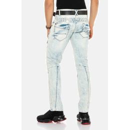 Cipo & Baxx CIPO & BAXX Herren Regular-fit-Jeans "Jeans", blau, Gr. 36, unifarben, 100% Baumwolle, Jeans, in Regular-Fit, CD-272