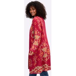 Damen Strickjacke, braun, Gr. 52, sheego by Joe Browns, gebl&uuml;mt, gemustert, mehrfarbig, 75% Polyacryl, 22% Polyester, 3% Elasthan, Strickjacken