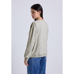 Damen Sweatshirt, beige, Gr. 46, STREET ONE STUDIO, unifarben, Sweatware, 65% Baumwolle, 35% Polyester, Sweatshirts, mit Rundhalsausschnitt