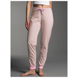 TRIGEMA Damen Schlafanzug "TRIGEMA Schlafanzughose mit Retromuster", Gr. M, rosa, Single Jersey, 100% Baumwolle, Homewear-Sets