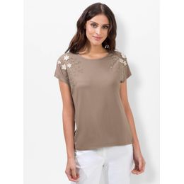 Lady Damen Rundhalsshirt "Shirt", beige, Gr. 54, unifarben, 95% Viskose, 5% Elasthan, Shirts