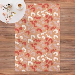 Bilderwelten Kork-Teppich Illustration rot Korkmatte - Dicke Pinselstriche Terracotta - Geometrisch Wohnzimmer Schlafzimmer