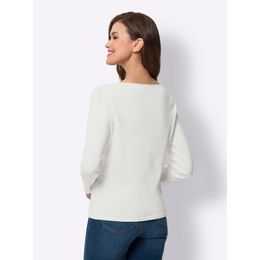 Heine Damen Strickpullover "Pullover", wei&szlig;, Gr. 44, unifarben, 100% Baumwolle, Pullover