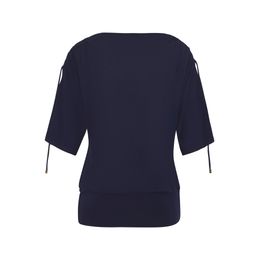 Lascana Damen Rundhalsshirt "mit variabler &Auml;rmell&auml;nge", blau, Gr. 32, unifarben, Single Jersey, Obermaterial: 95% Viskose (LENZING ECOVERO ), 5%