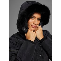 Laura Scott Damen Winterjacke, schwarz, Gr. 40, unifarben, Web, Obermaterial: 100% Polyester. Besatz: 80% Polyacryl, 20% Polyester. Futter: 100%