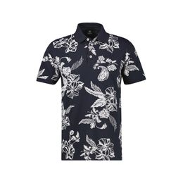 Lerros Herren Poloshirt "Poloshirt mit floralem All-over-Print, grosse Gr&ouml;&szlig;en", blau, Gr. XXXL, 100% Baumwolle, Shirts