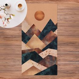 Bilderwelten Kork-Teppich Abstrakt gold originell Aquarell - Geometrische Berge Bronze - Deko Wohnzimmer Schlafzimmer