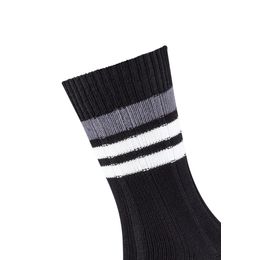 Camano Damen Socken "Socken 2er Pack", Gr. 43, schwarz, 85% Viskose, 13% Polyamid, 2% Elasthan, gestreift, Socken