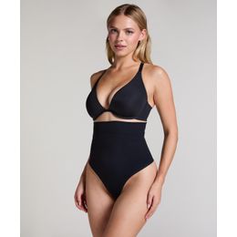 Hunkem&ouml;ller HUNKEM&Ouml;LLER Damen String "Seamless Enhancing High Waisted Thong", Gr. Mschwarz, 88% Polyamid, 12% Elasthan, Unterhosen