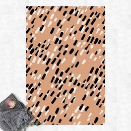 Bilderwelten Kork-Teppich Illustration schwarz Korkmatte - Dicker Borstenpinsel Harz - Deko Wohnzimmer Schlafzimmer
