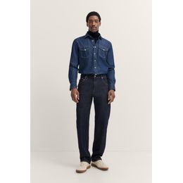 Bugatti Herren 5-Pocket-Jeans "Loose Fit", blau, Gr. 33, 96% Baumwolle, 3% Polyester, 1% Elasthan, Jeans, aus Luxury Raw Denim mit Stretch