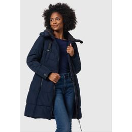 Marikoo Damen Winterjacke "Natsukoo XVI", blau, Gr. XL, Obermaterial: 100% Polyester, Jacken, Stepp Mantel mit gro&szlig;er Kapuze