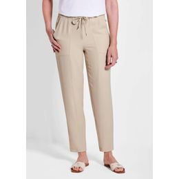 GOLDNER Damen Schlupfhose "Braune Cargo-Schlupfhose SARA", beige, Gr. 40, Obermaterial: 95% Polyester PES. 5% Elasthan EL., Hosen, streckende