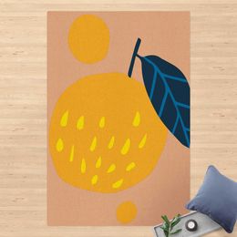 Bilderwelten Kork-Teppich Illustration gelb Kulinarisch Korkmatte - Abstrakte Formen - Orange - Obst K&uuml;che