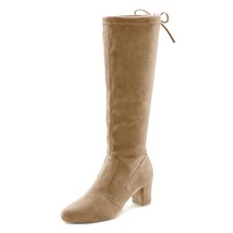 Lascana Damen Schlupfstiefel "Schlupfboots, Slouchy Boots, Slip-On", Gr. 36, braun, Obermaterial: 100% Textilmaterial. Decksohle: 100% Lederimitat.