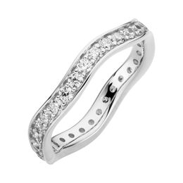 OROLINO Damen Fingerring "333/- Wei&szlig;gold glanz synth. Zirkonia", 060 (19,1), Gold, wei&szlig;, Gold, Fingerringe