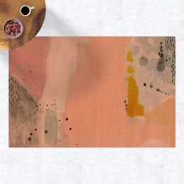 Bilderwelten Kork-Teppich Abstrakt rosa originell Korkmatte - Verschwommener Tagesanbruch II - Deko Wohnzimmer Schlafzimmer
