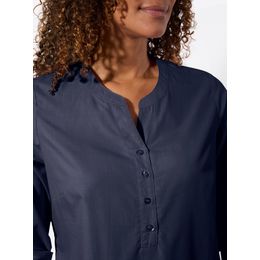 Casual Looks Damen Longbluse, blau, Gr. 44, unifarben, 50% Baumwolle, 50% Polyester, Blusen