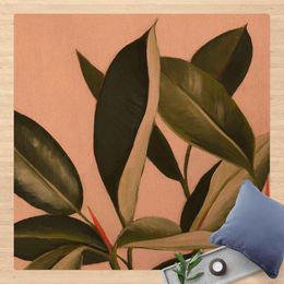 Kork-Teppich - Lieblingspflanzen - Gummibaum - Tropisch gr&uuml;n Korkmatte Pflanzen Wohnzimmer Schlafzimmer