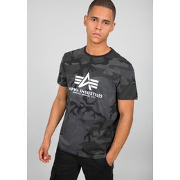 Herren T-Shirt "Basic T-Shirt", schwarz, Gr. M, Alpha Industries, bedruckt, Single Jersey, Obermaterial: 100% Baumwolle, Shirts, Baumwolle, regular