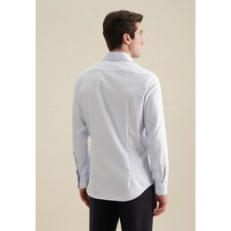 Seidensticker Herren Businesshemd "Schwarze Rose", blau, Gr. 40, Strukturmuster, gemustert, 100% Baumwolle, Hemden, Shaped 1/1 Kentkragen Struktur