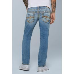 CAMP DAVID Herren Comfort-fit-Jeans, blau, Gr. 36, Abriebeffekte, Denim/Jeans, Material: 98% Baumwolle, 2% Elasthan, Zusatz: Enth&auml;lt nichttextile