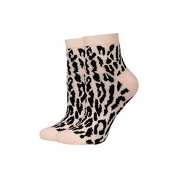 JOOP! JOOP Damen Kurzsocken "Kurzsocken leo 2er Pack", Gr. 39light beige, 63% Baumwolle, 35% Polyamid, 2% Elasthan, Animal-Print, Socken, 2er Pack