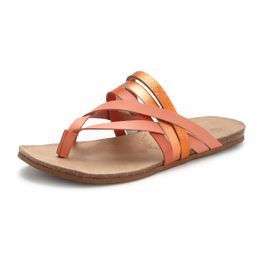 Lascana Damen Zehentrenner, Gr. 38orange, Obermaterial: 100% Rindsleder. Decksohle: 100% Rindsleder. Laufsohle: 100% Synthetik, metallic, Schuhe,