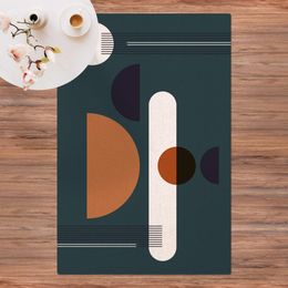 Bilderwelten Kork-Teppich Abstrakt petrol Korkmatte - Bauhaus Dresden - Geometrisch Wohnzimmer Schlafzimmer