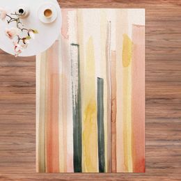 Bilderwelten Kork-Teppich Illustration bunt Aquarell - Aufstieg der Korallen - Streifen Wohnzimmer Schlafzimmer