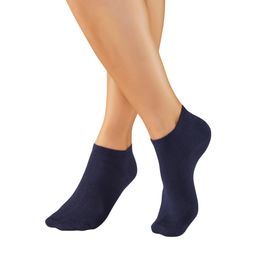 H.I.S. H.I.S Damen Kurzsocken, Gr. 355x schwarz, 5x marine, Baumwolle, Elasthan, Polyamid, Socken, mit verst&auml;rkter Ferse und Spitze