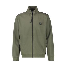 Lerros Herren Sweatjacke, gr&uuml;n, Gr. XL, unifarben, Sweatware, Obermaterial: 83% Baumwolle, 16% Polyester, 1% Elasthan, Sweatjacken, mit Stehkragen