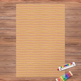 Bilderwelten Kork-Teppich Illustration gr&uuml;n Korkmatte - Doppellinie in Gr&uuml;n Wei&szlig; - Streifen Wohnzimmer Schlafzimmer