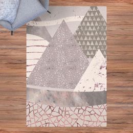 Bilderwelten Kork-Teppich Abstrakt pastell Mosaik - Abstrakte Berglandschaft Pastellmuster - Geometrisch Wohnzimmer Schlafzimmer