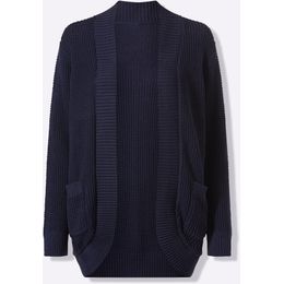 Damen Strickjacke, blau, Gr. 38, unifarben, 100% Baumwolle, Strickjacken