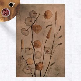 Bilderwelten Kork-Teppich Tropisch beige Korkmatte - Lampionfr&uuml;chte im Herbst - Pflanzen Wohnzimmer Schlafzimmer