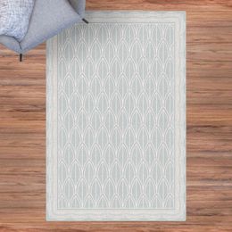 Bilderwelten Kork-Teppich Vintage pastell Korkmatte - Art Deco Federn Muster mit Bord&uuml;re - Geometrisch Wohnzimmer Schlafzimmer