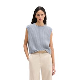 Marc O'Polo Strickpullover MARC O'POLO "aus weichem Bio-Baumwolle-Mix", Damen, Gr. M, grau horizon, Obermaterial: 74% Baumwolle, 26% Polyester, unifarben, Rundhals, Pullover Strickpullover