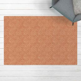 Kork-Teppich - Vintage Muster Filigranes Art Deco - Vintage rosa Korkmatte Geometrisch Wohnzimmer Schlafzimmer